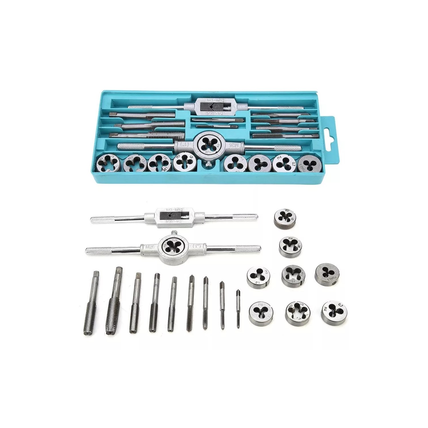 Genérica Kit De 20 Machuelos Con Maneral Broca Tipo Matraca Ajustable ...