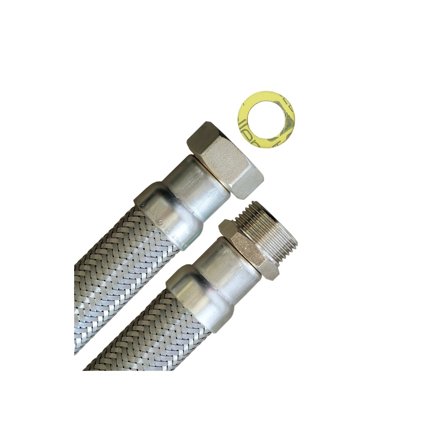 Flexible hose 1 inch nut x 1 inch male thread, highly flexible ...