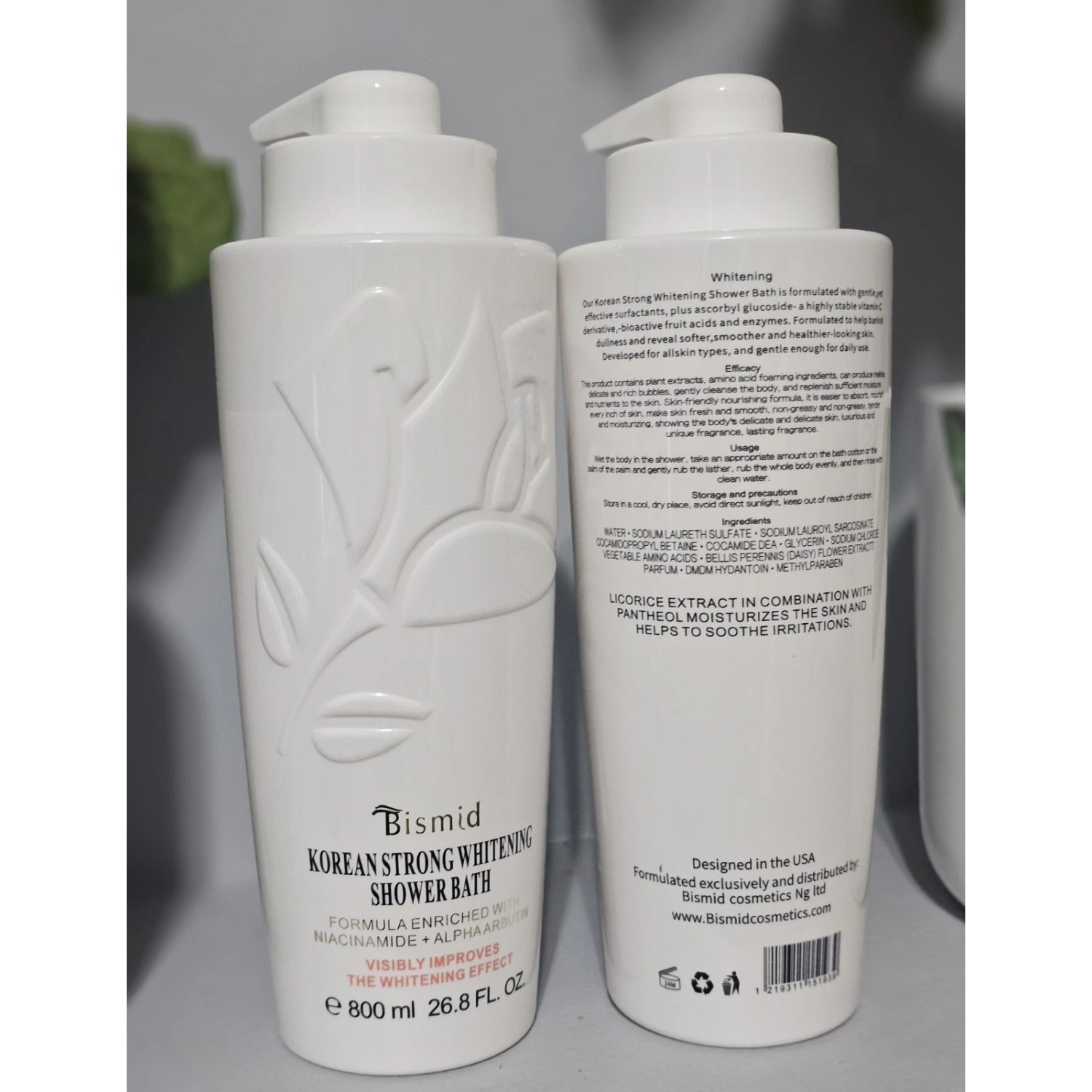 Bismid Korean Strong Whitening Shower Bath 800ml Super Effective ...