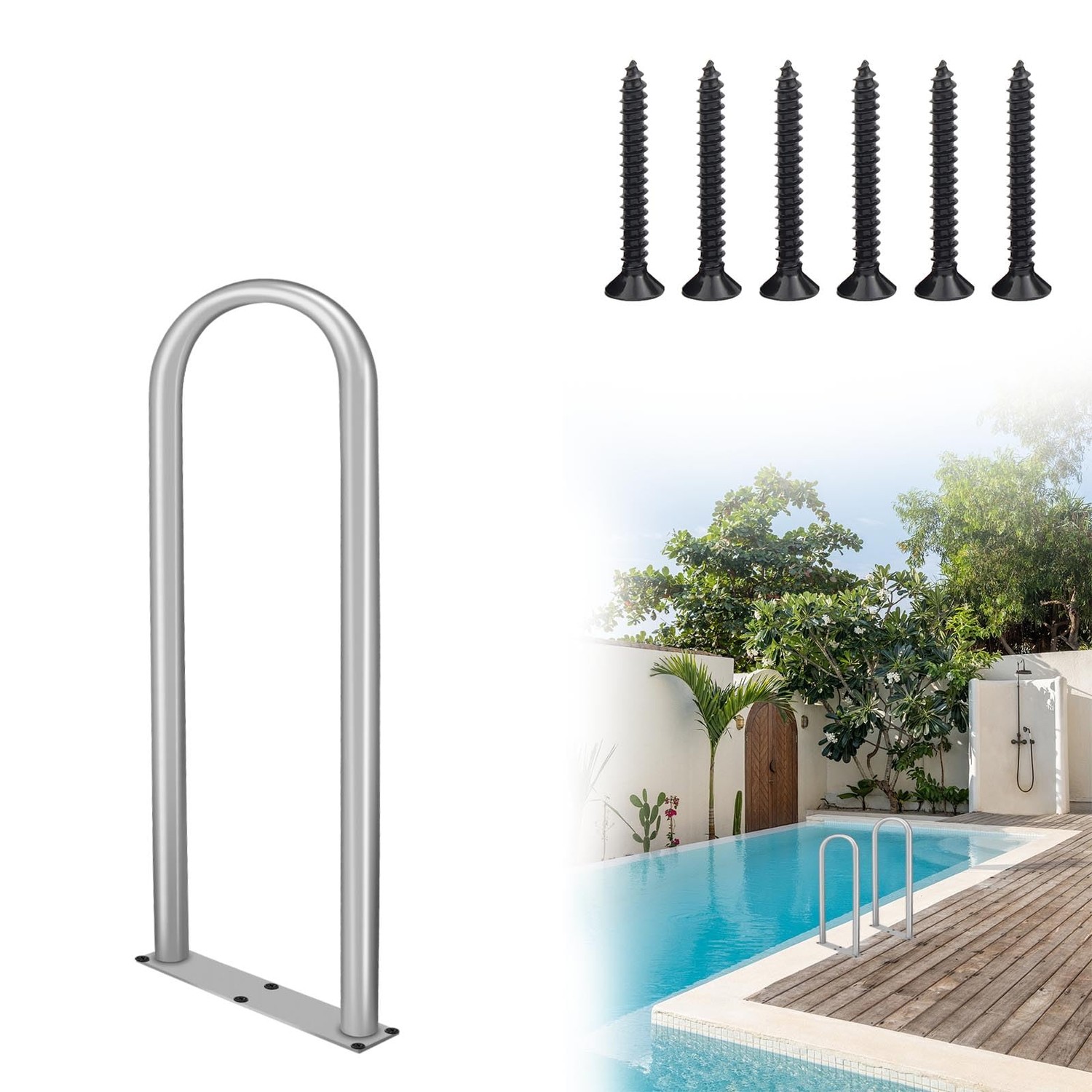 Aluminum Dock Boarding Handrail, 28" x 13" Swimming Pool Railing & Hot ...