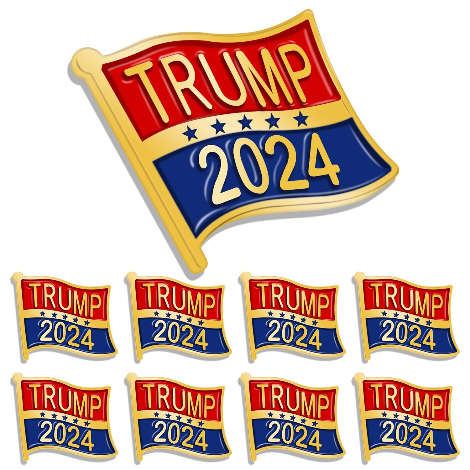 12 Pcs Donald Trump Enamel Pins Bluk -Show Your Support For Republican ...