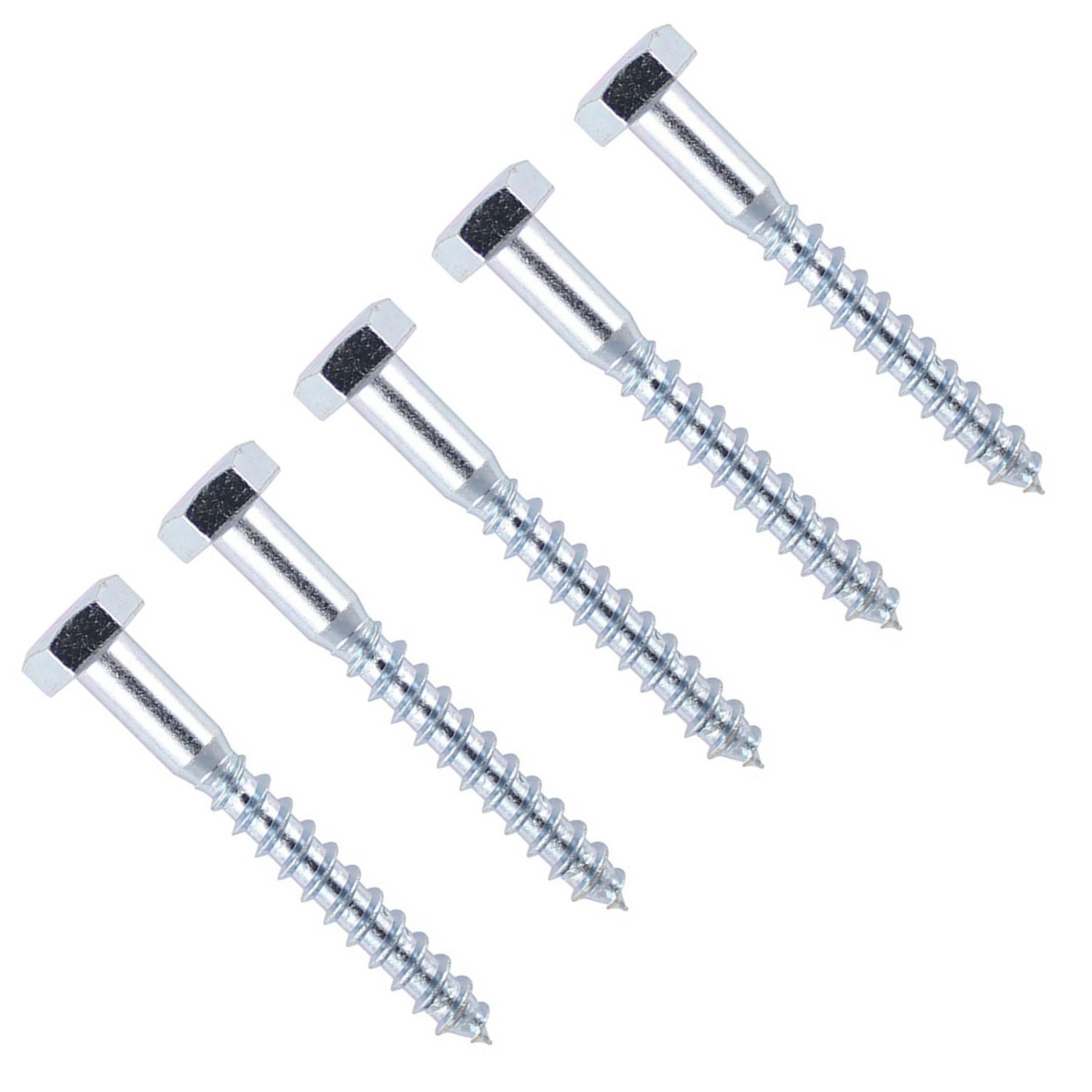 TERF® M8 X 80mm Coach Screws Hex Head M8 (8mm) X 80mm Wood Masonry ...
