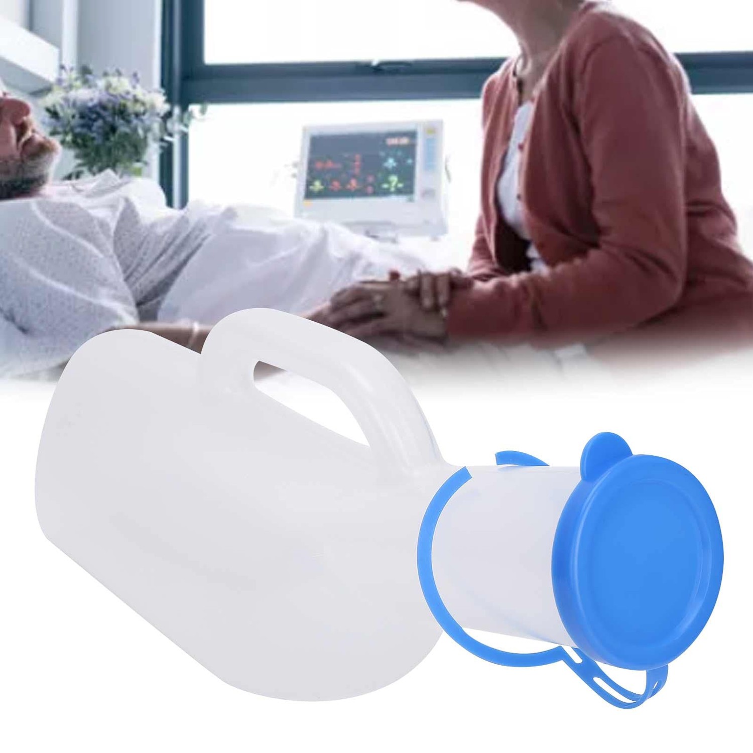 Urine Bottle, 1000 ml Men's Plastic Urinal Male Elderly Bedridden ...