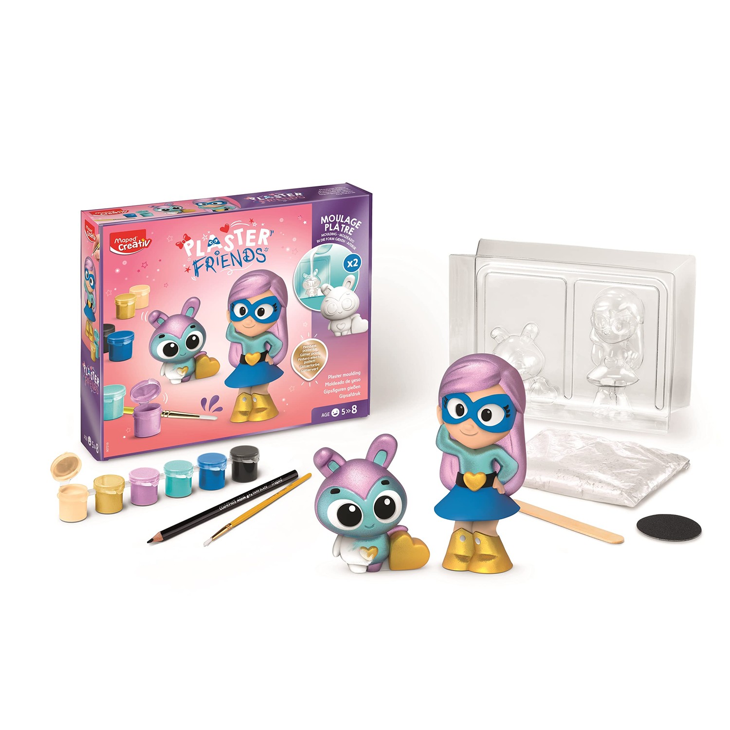 Maped Creative Plaster Figures Craft and Painting Set Plastic Friends ...