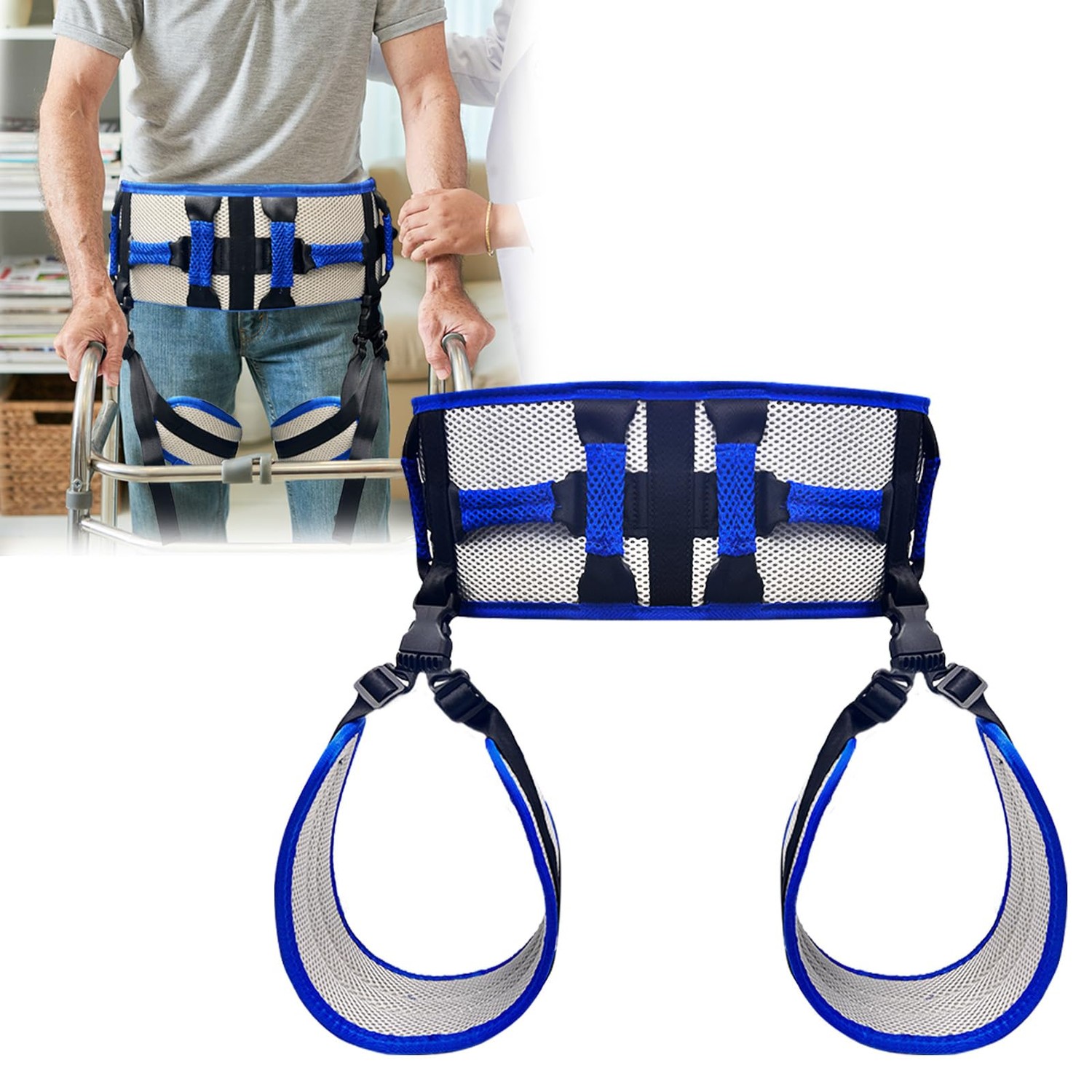 Mibcocny Adjustable Gait Belts for Seniors with Handles, Gate Belts ...