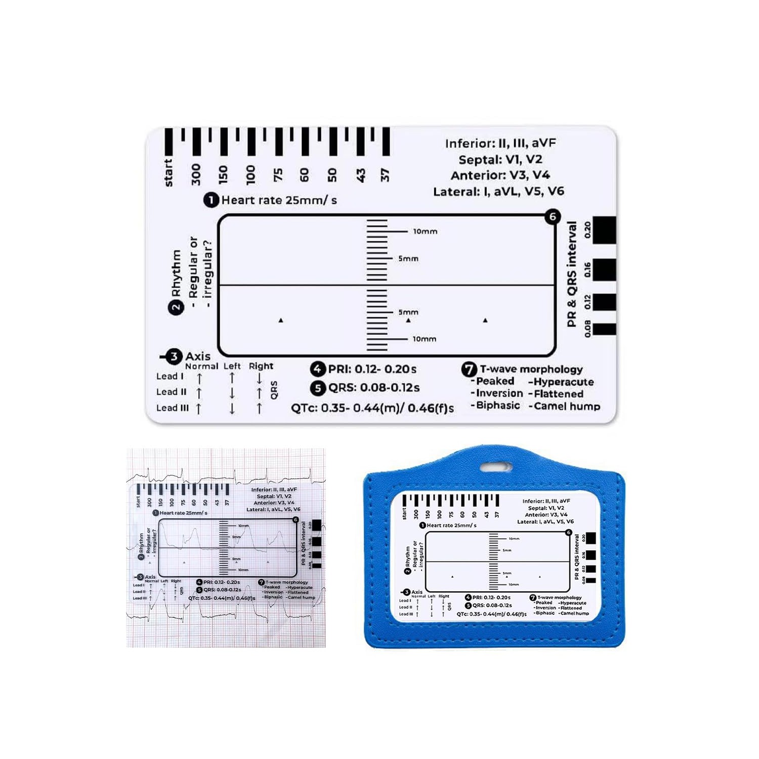 2 Pieces ECG Ruler, ECG Ruler, Plastic Ruler, Measuring Tool ...