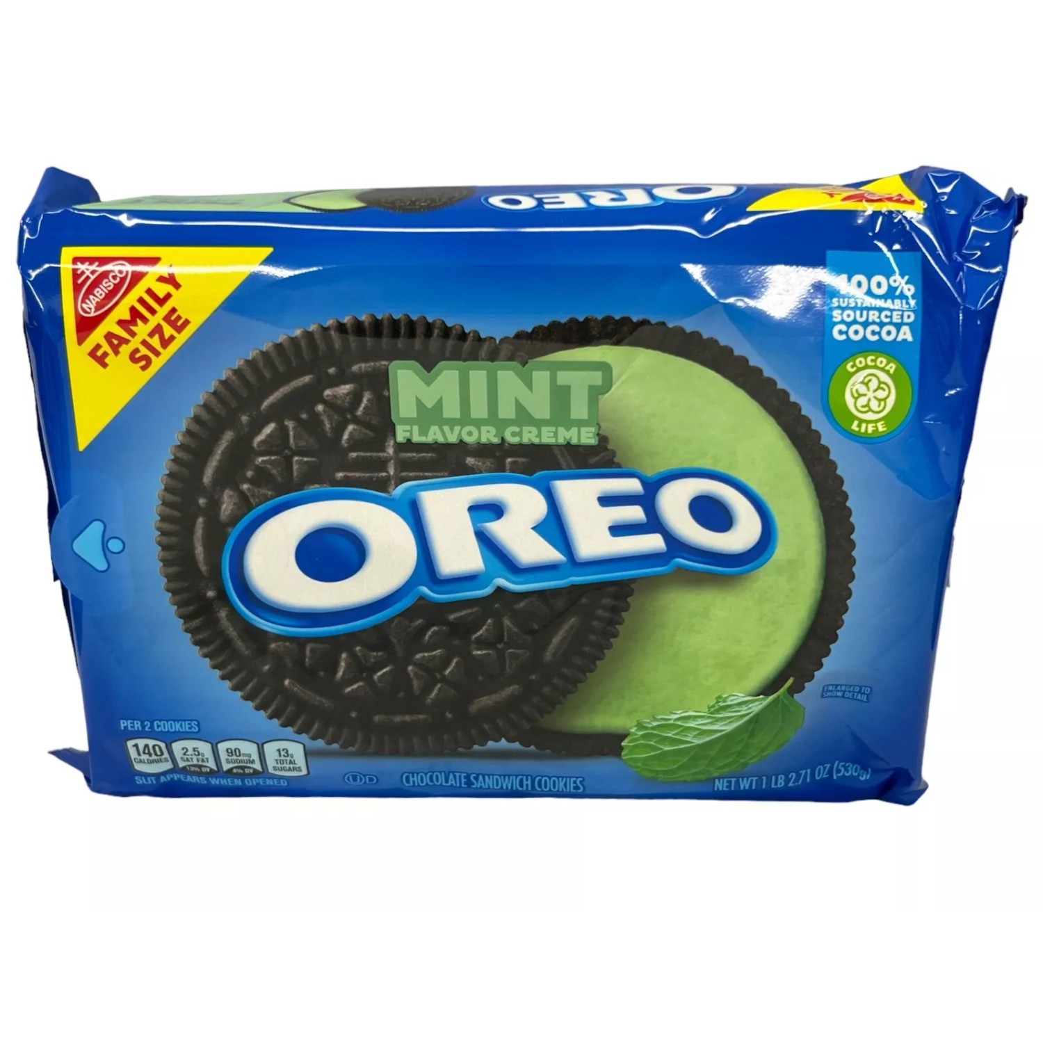 Oreo Nabisco Oreo Mint Creme Chocolate Sandwich Cookies 18.71 oz Family ...