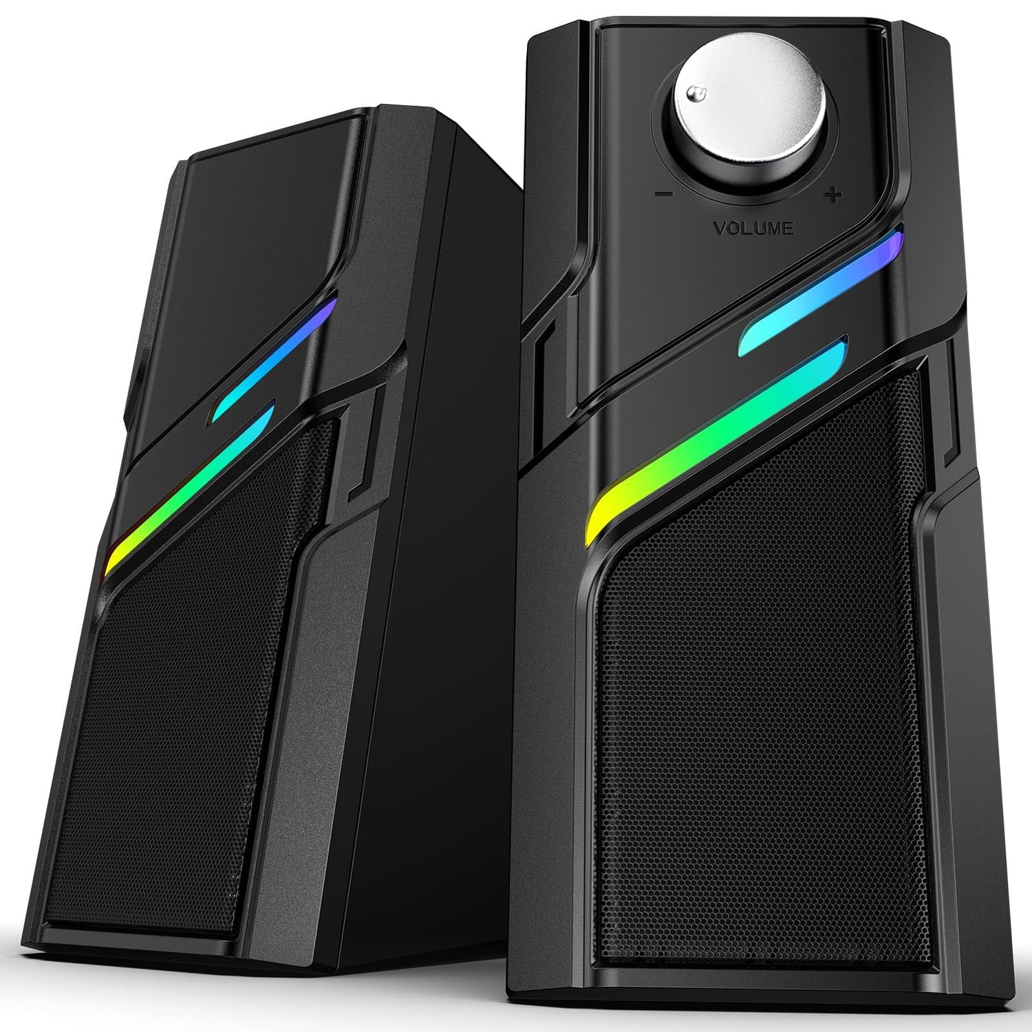 LENRUE Computer Speakers for Desktop PC with Easy Knob, Clear Powerful ...