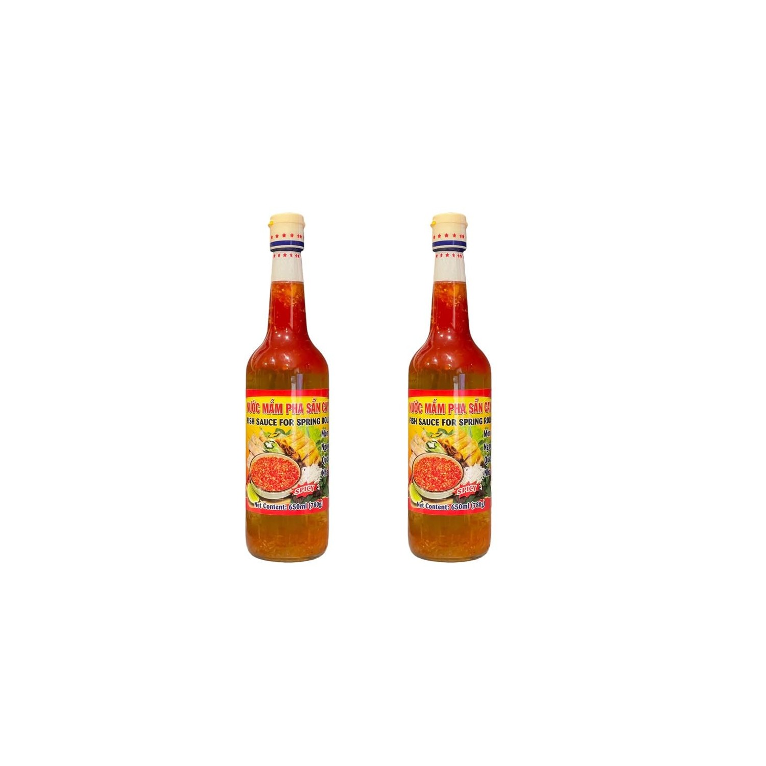 2 Packs - Spicy Instant Fish Sauce for Spring Roll Glass Bottle - Nuoc ...