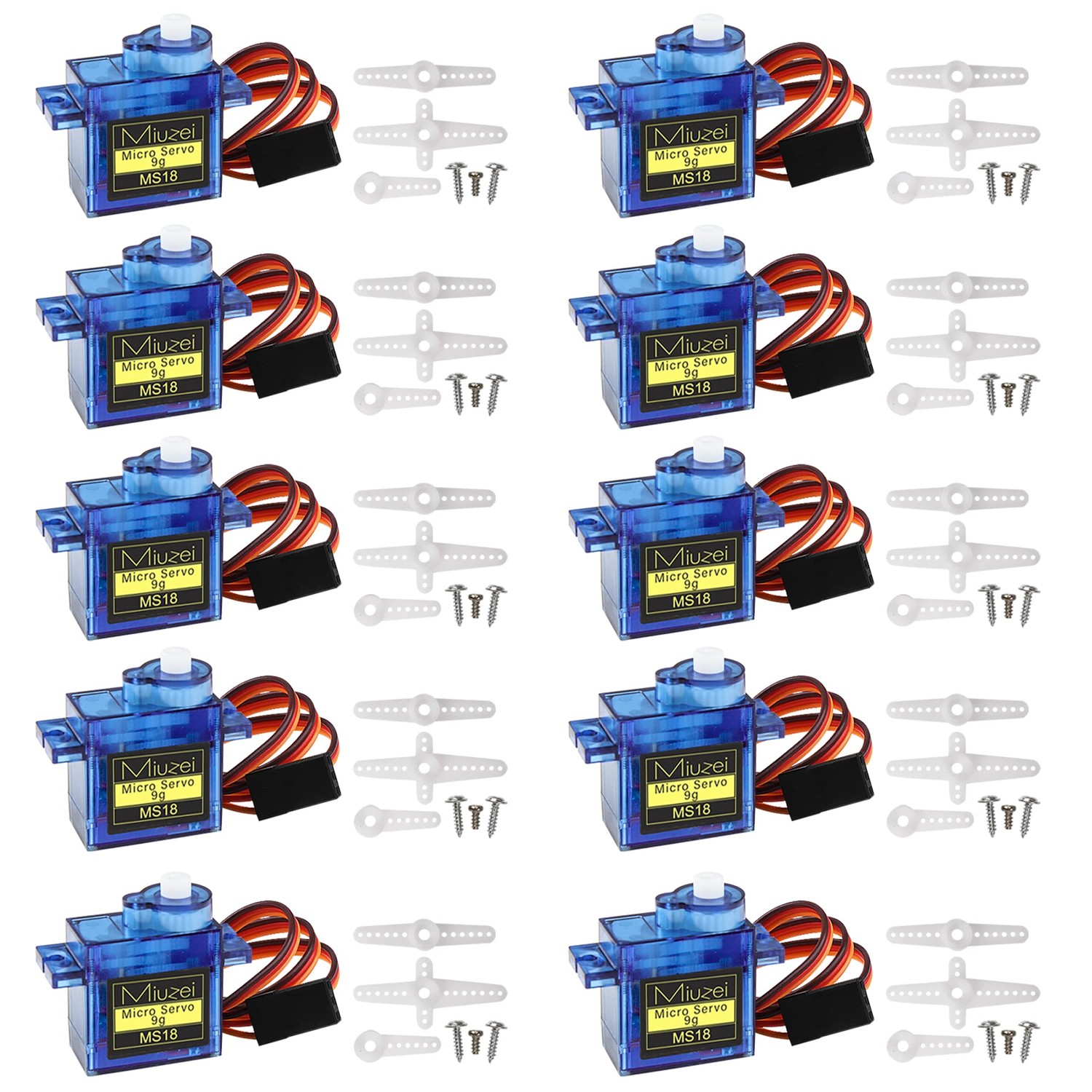 Sg90 9g Micro Servo Motor, Miuzei Mini Small Servos Motor Kit Metal ...