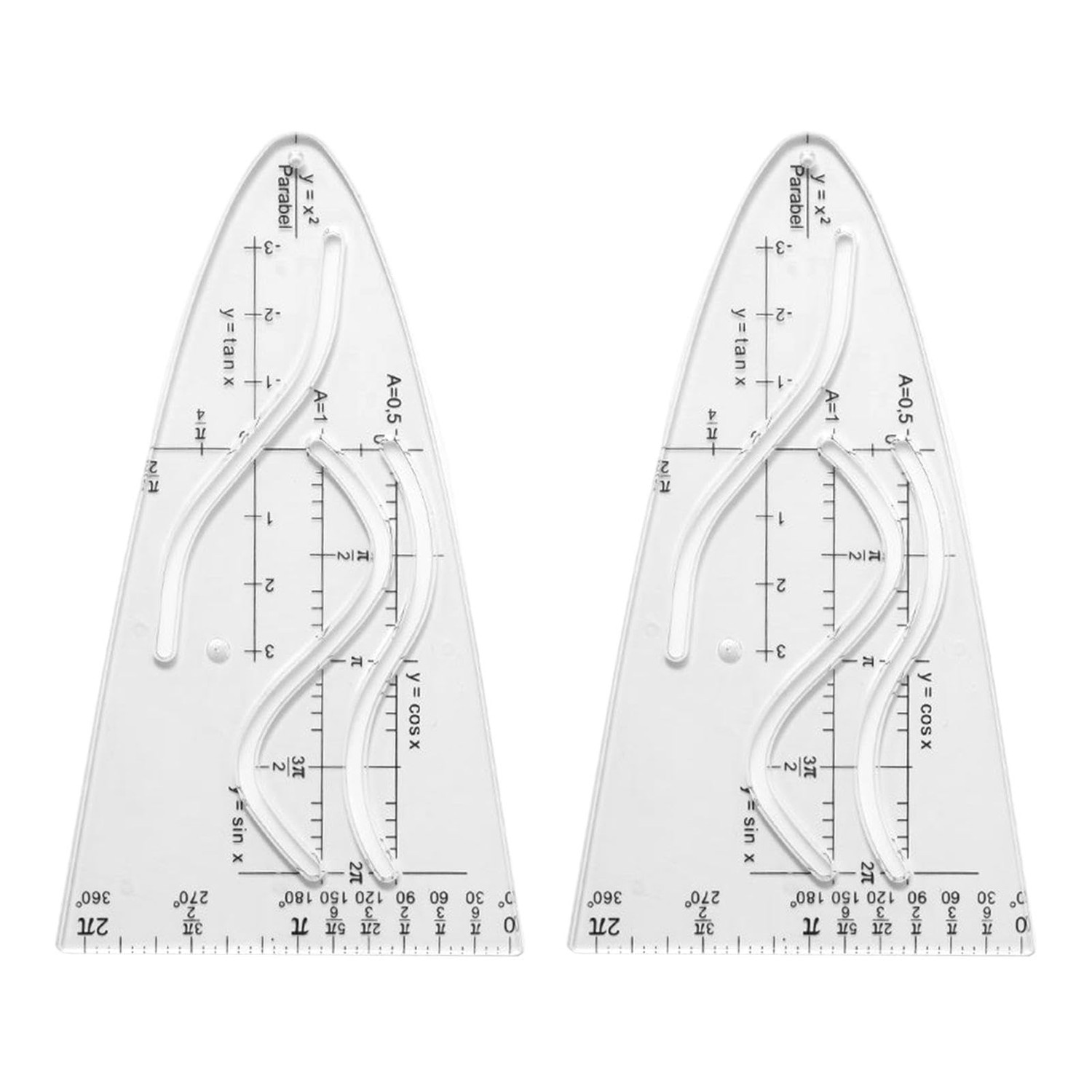Pack of 2 Parabolic Stencil Maths, Curve Stencil, Normal Parabola ...