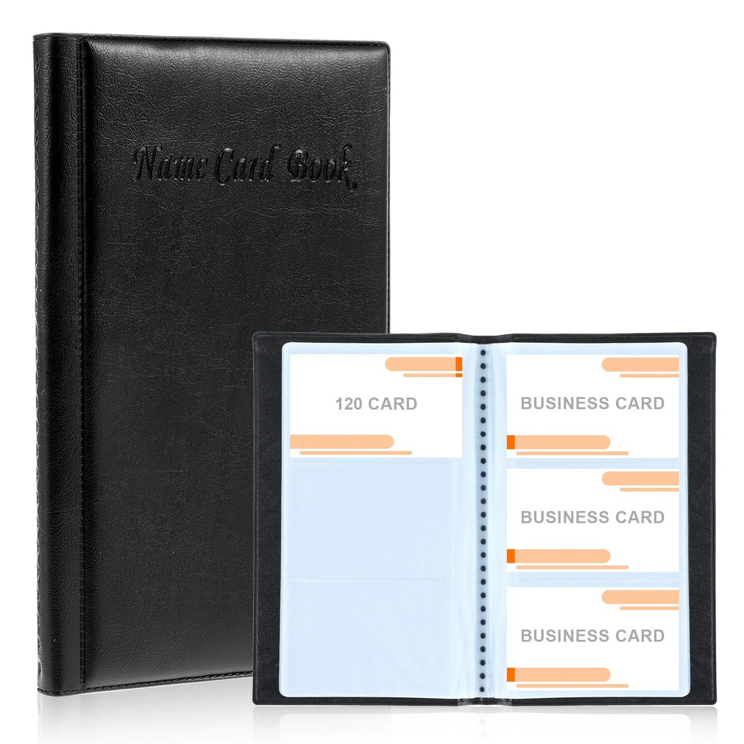 Tyqour 120 Card Professional Business Card Book Holder Organizer, PU ...