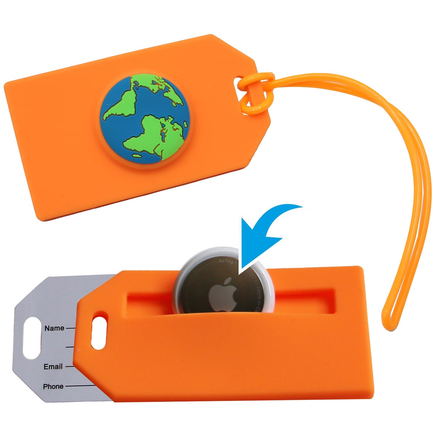 Luggage Tag with Hidden Compartment for AirTag (1-Pack) – V2 Improved ...