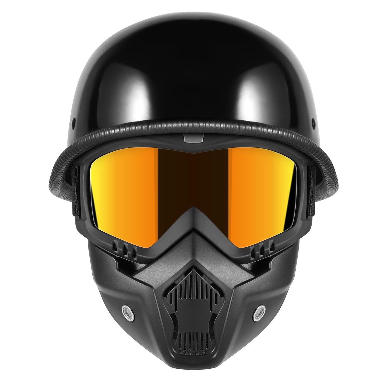 TRUSTERTHEE Motorcycle Half Helmets with Face Shield, German Style ...