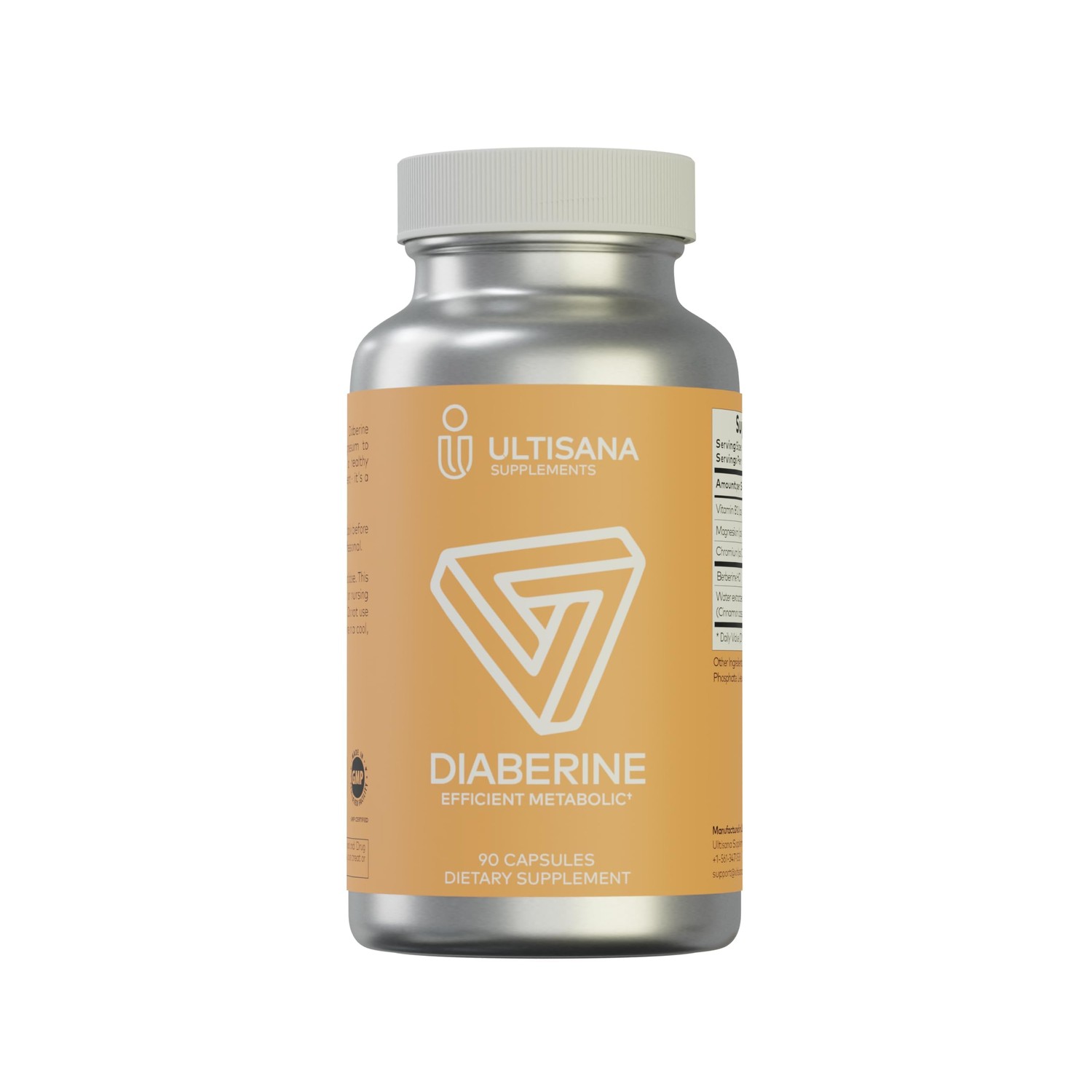 Ultisana DIABERINE Supplement with Berberine HCI, Vitamin B12, Chromium ...