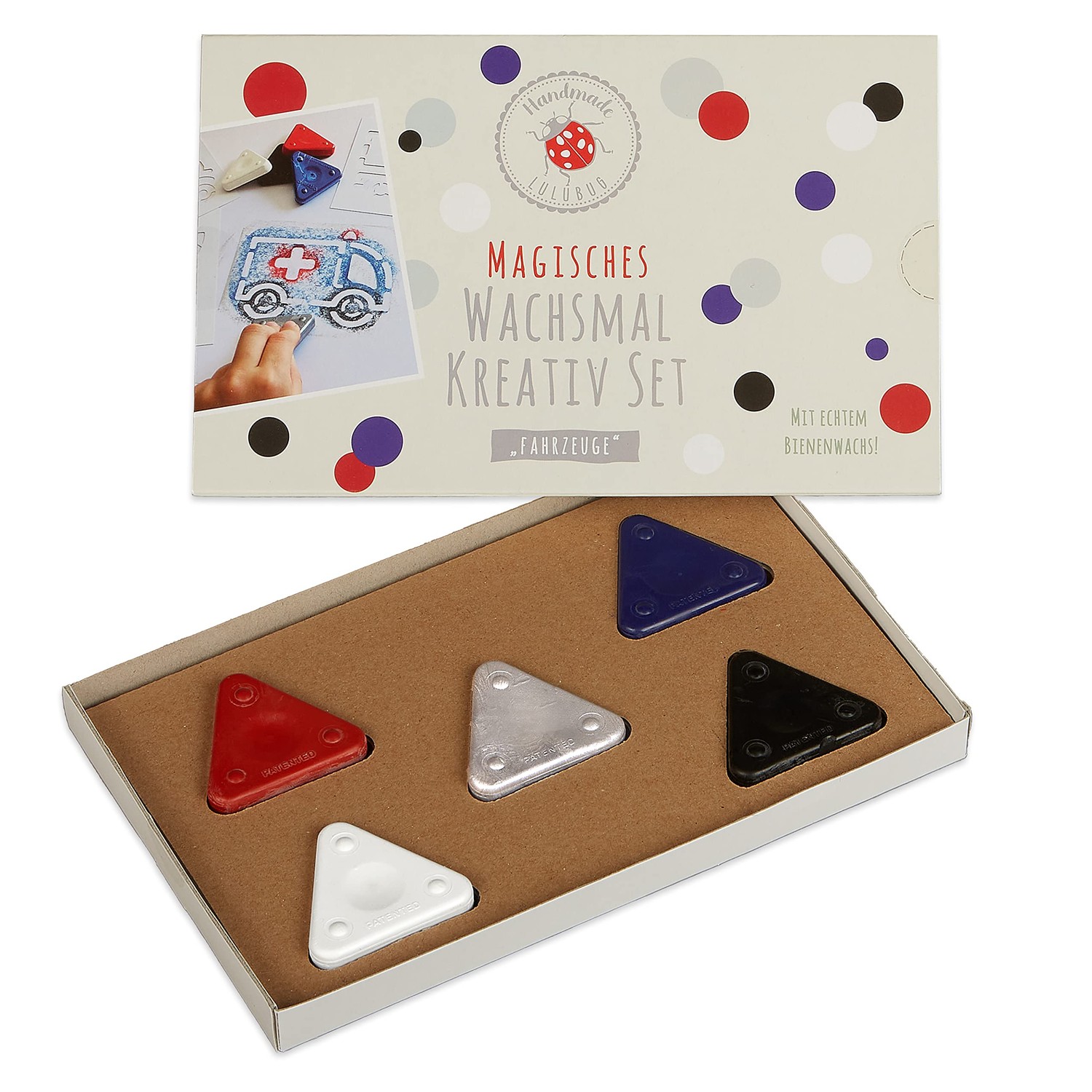 Lulubug Magic Wax Crayon Set, Wax Crayons, 4 Wax Triangles, 1 Wax ...