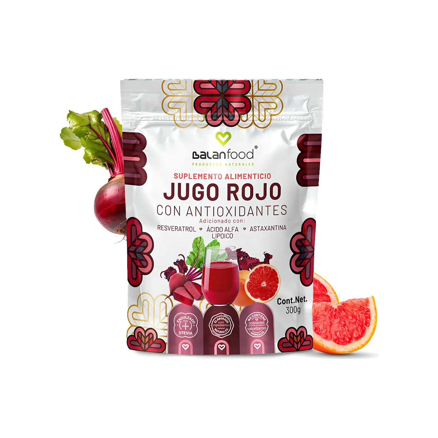 Jugo Rojo con Antioxidantes Resveratrol y Astaxantina - Sabor Frutos ...