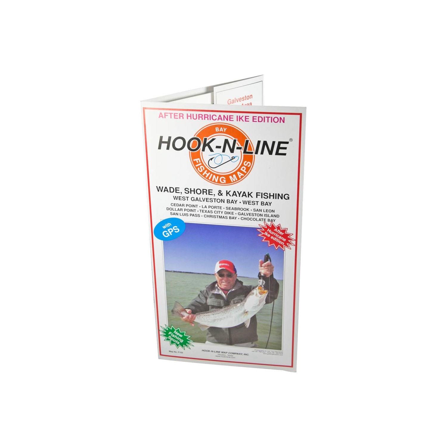 Hook-N-Line Map Galveston Water Proof Wade Fishing Chart - ibspot.com