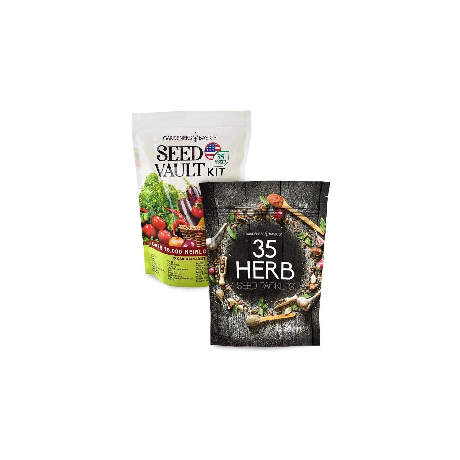 Gardeners Seed Vault Kit - 70 Varieties of Vegetable and Herb Seeds for ...