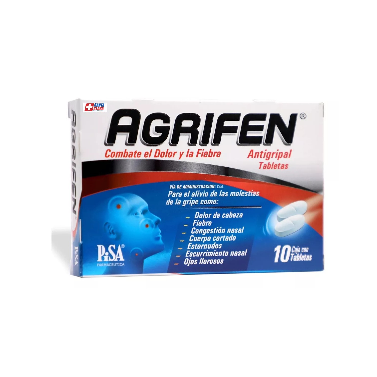 Agrifen Antigripal, Caja Con 10 Tabletas De 500 Mg - ibspot.com