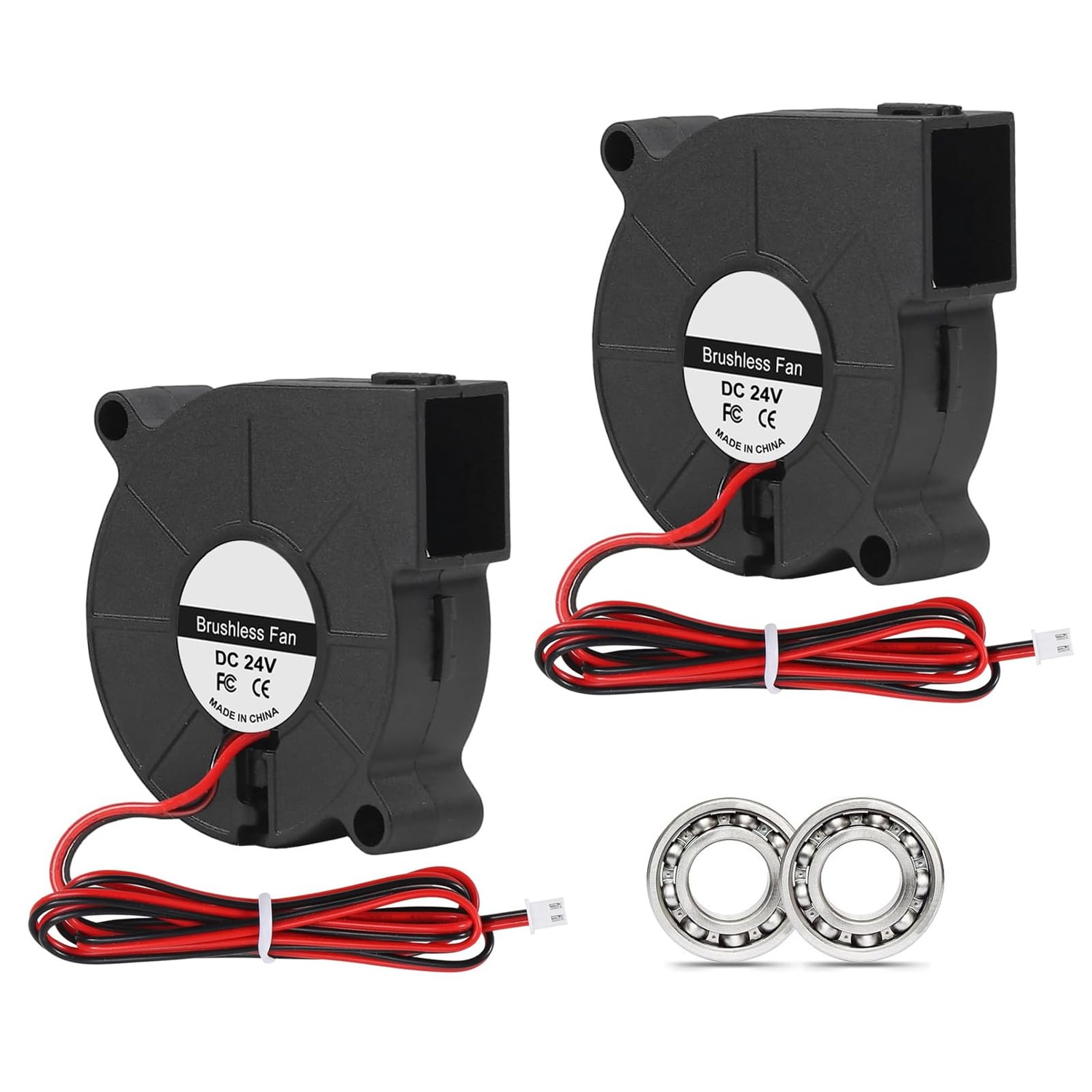 2PCS 5015 Blower Fan 24V, 50mm 5015 Blower 24V Dual Ball Bearing 1000mm ...