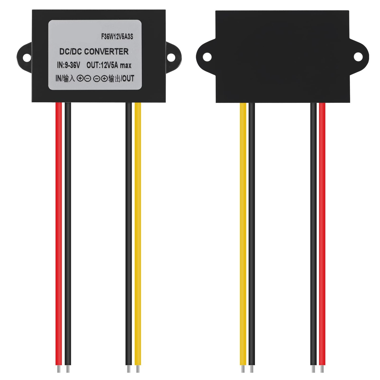 2Pcs Boost Buck Converter DC 5A 60W Waterproof Auto Step Up Step Down ...