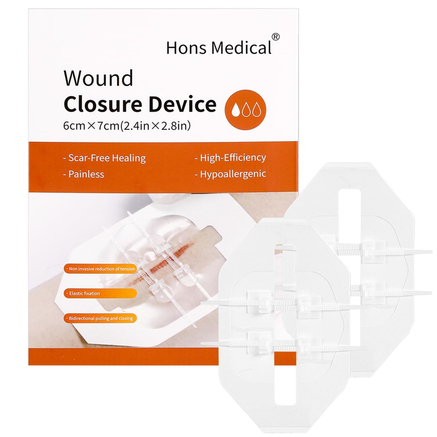 Emergency Wound Closure Strip 2PCS Wound Closure Kit Zip Stitch Wound ...