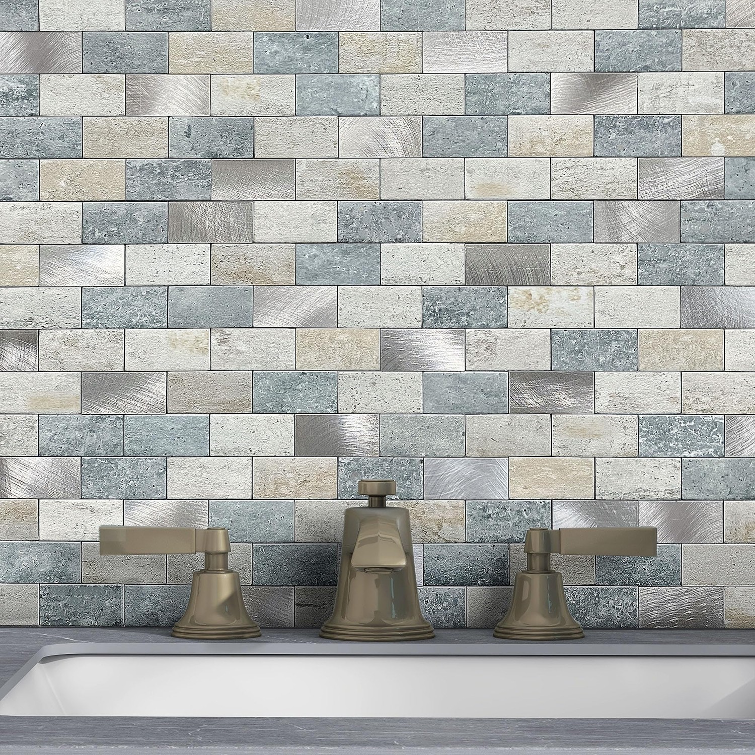M MOFIT Peel and Stick Brick Backsplash for Kitchen,Back Splash for ...