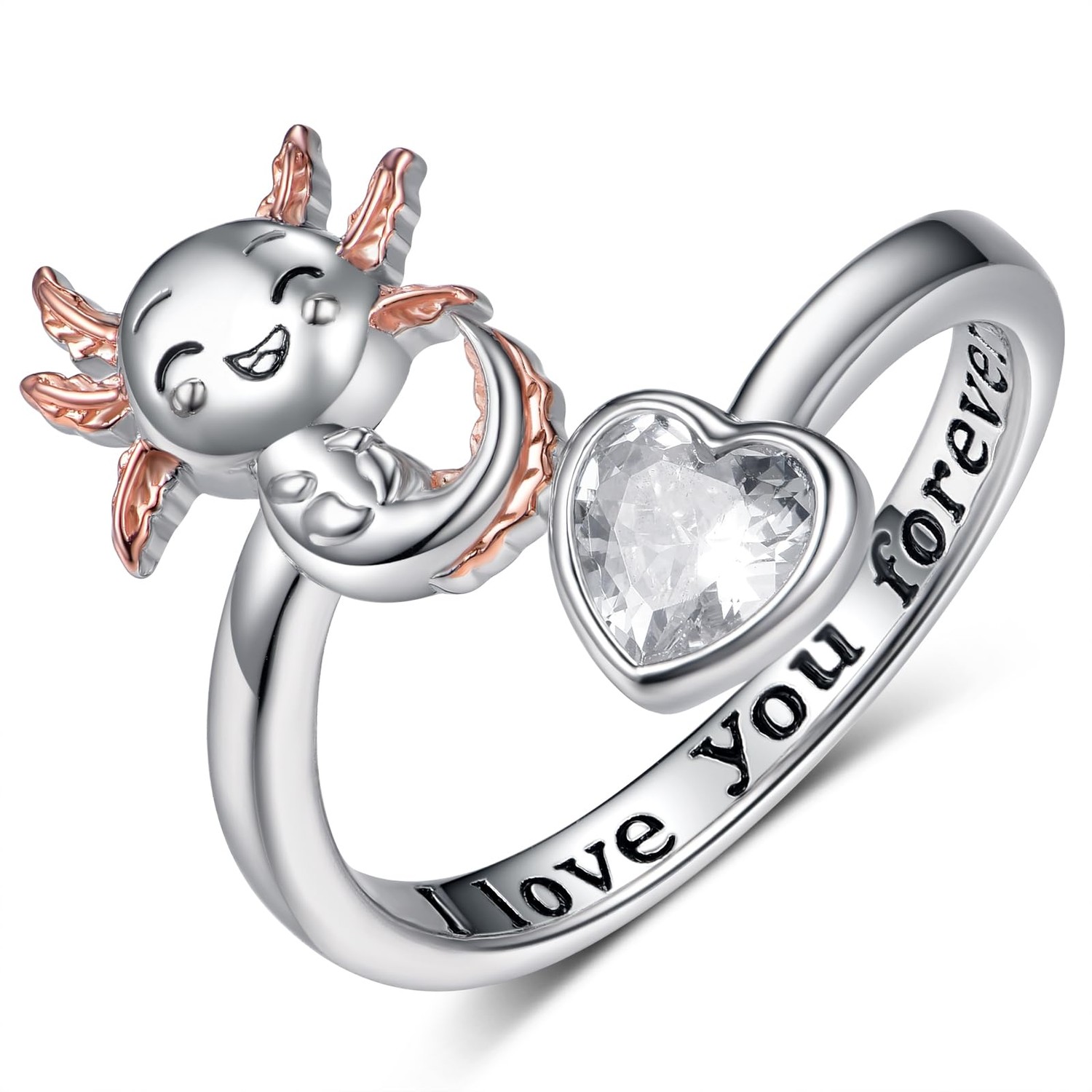 SCZKLAQ Axolotl Ring for Women 925 Sterling Silver Axolotl Adjustable ...