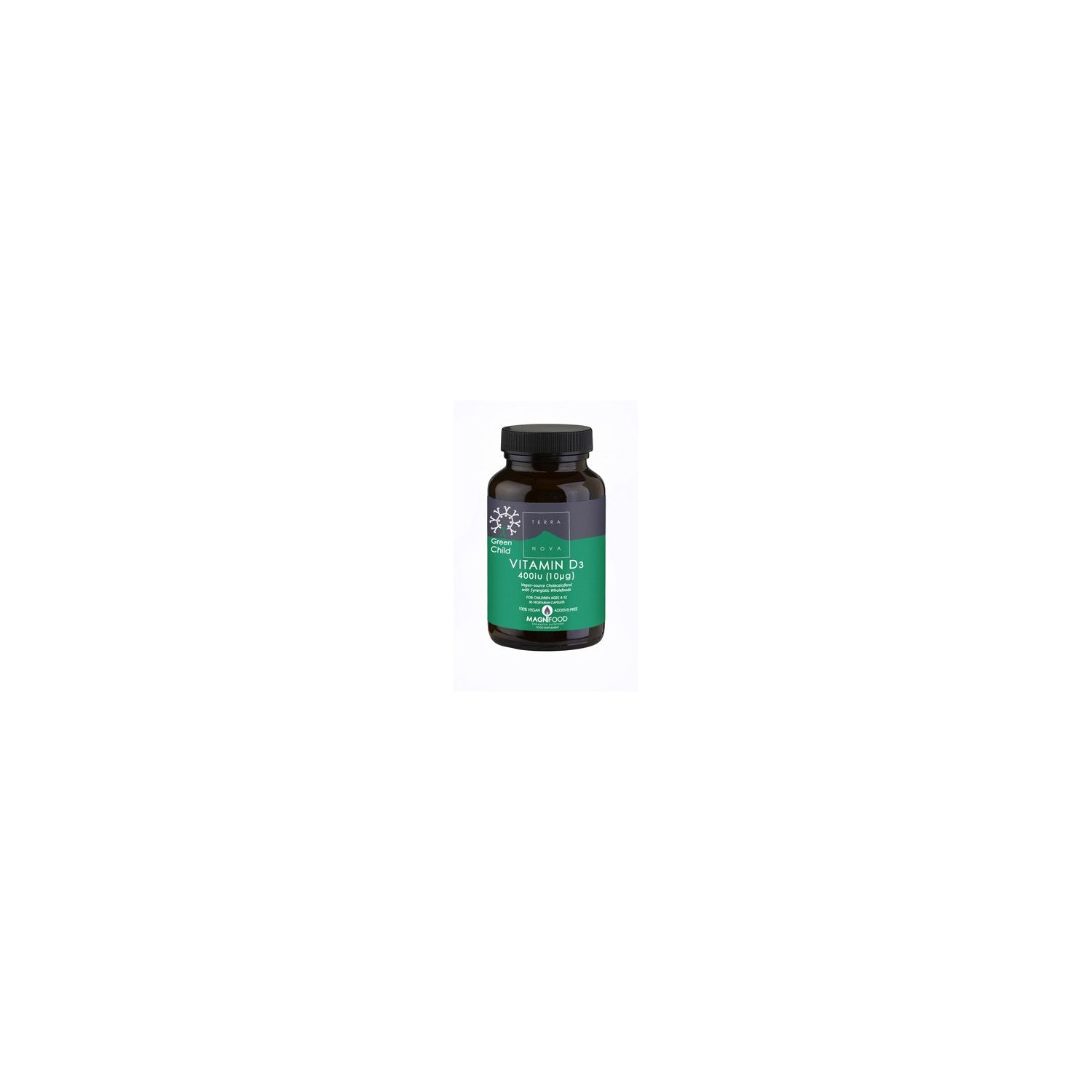 Terranova Green Child Vitamin D3 400 iu 50 Caps for Kids - ibspot.com