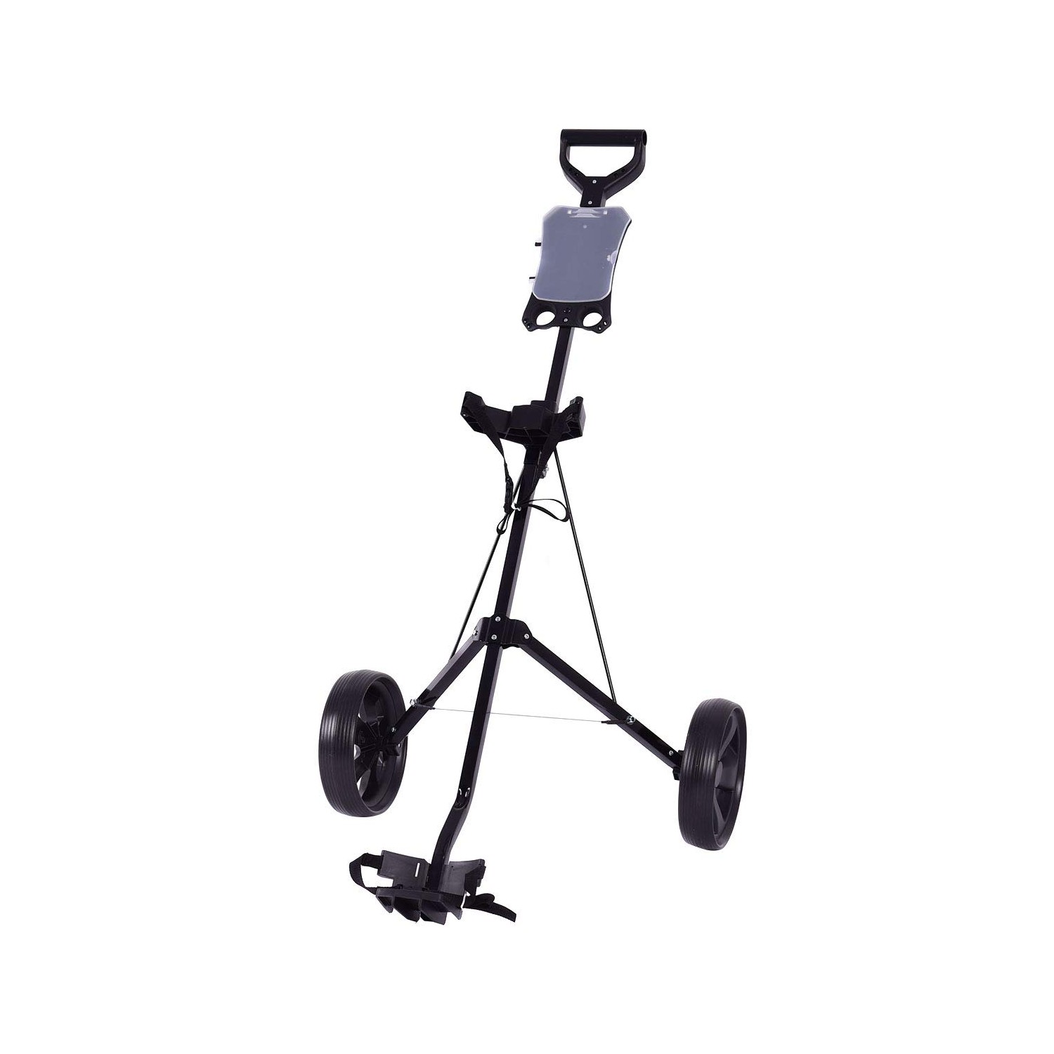 GYMAX 2 Wheel Push Pull Golf Cart, Lightweight Folding Golf Trolley ...