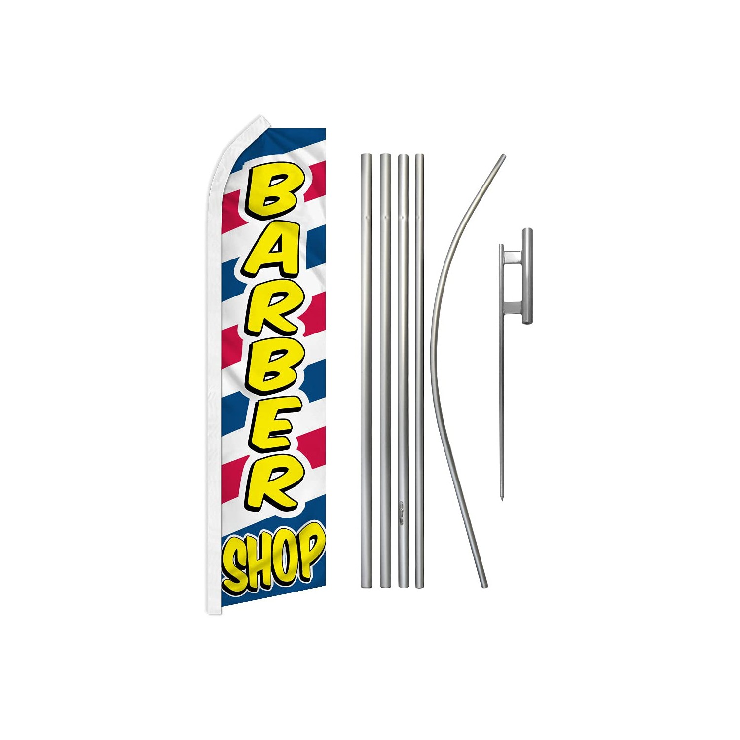 Barber Shop Letters Swooper Advertising Flag & Pole Kit - Perfect for ...