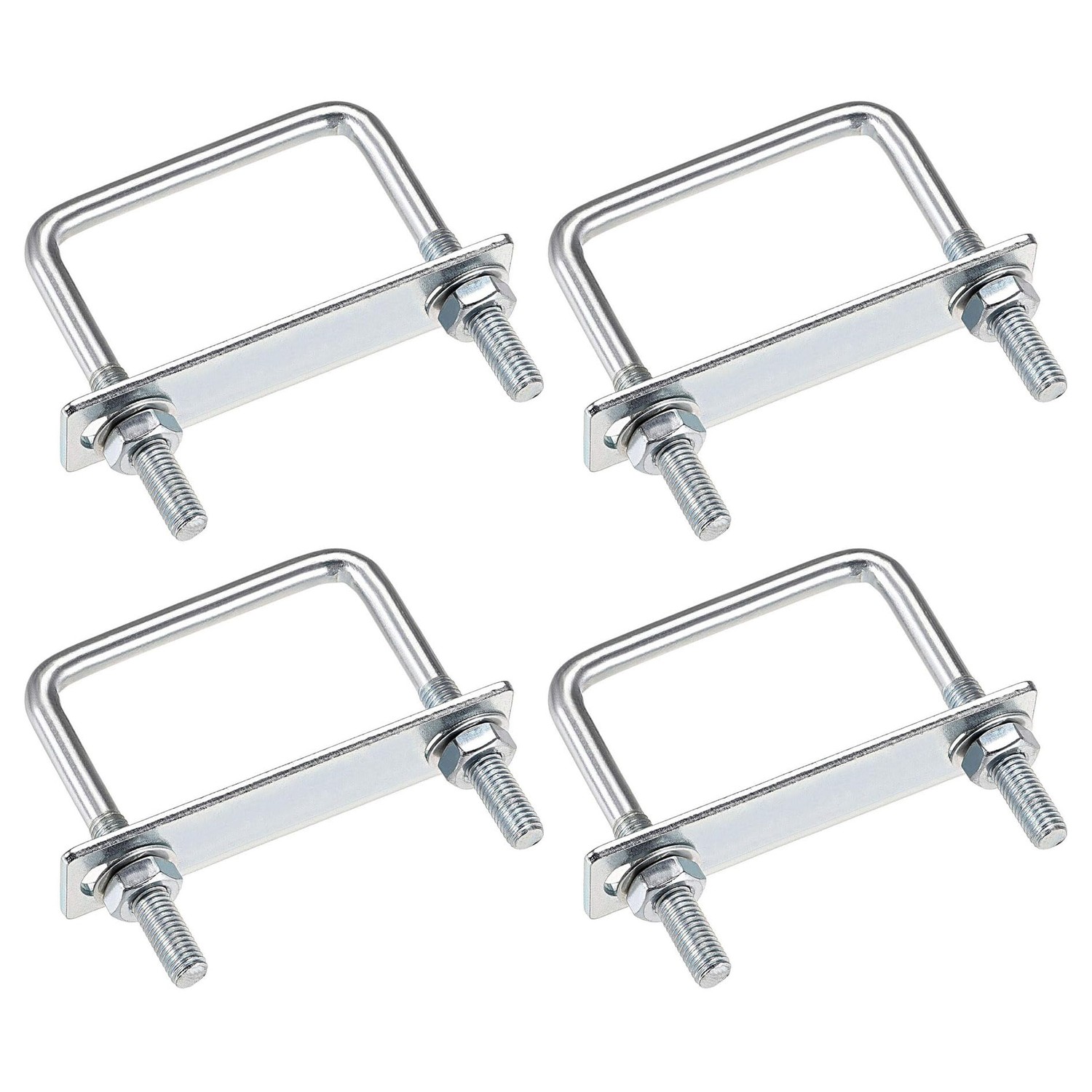 TA-VIGOR 4 Sets M8 Square U Bolts, 82mm Inner Width 75mm Length Steel U ...