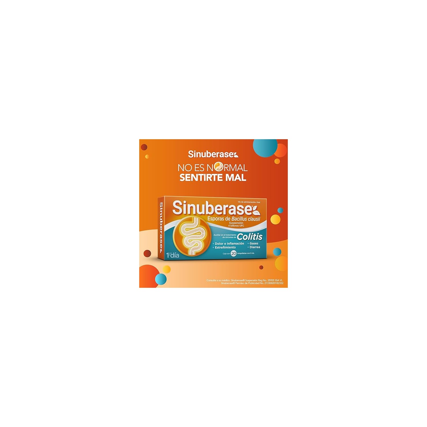 Sinuberase Probióticos en Suspensión Bacillus Clausii 4 Billones UFC 20 ...