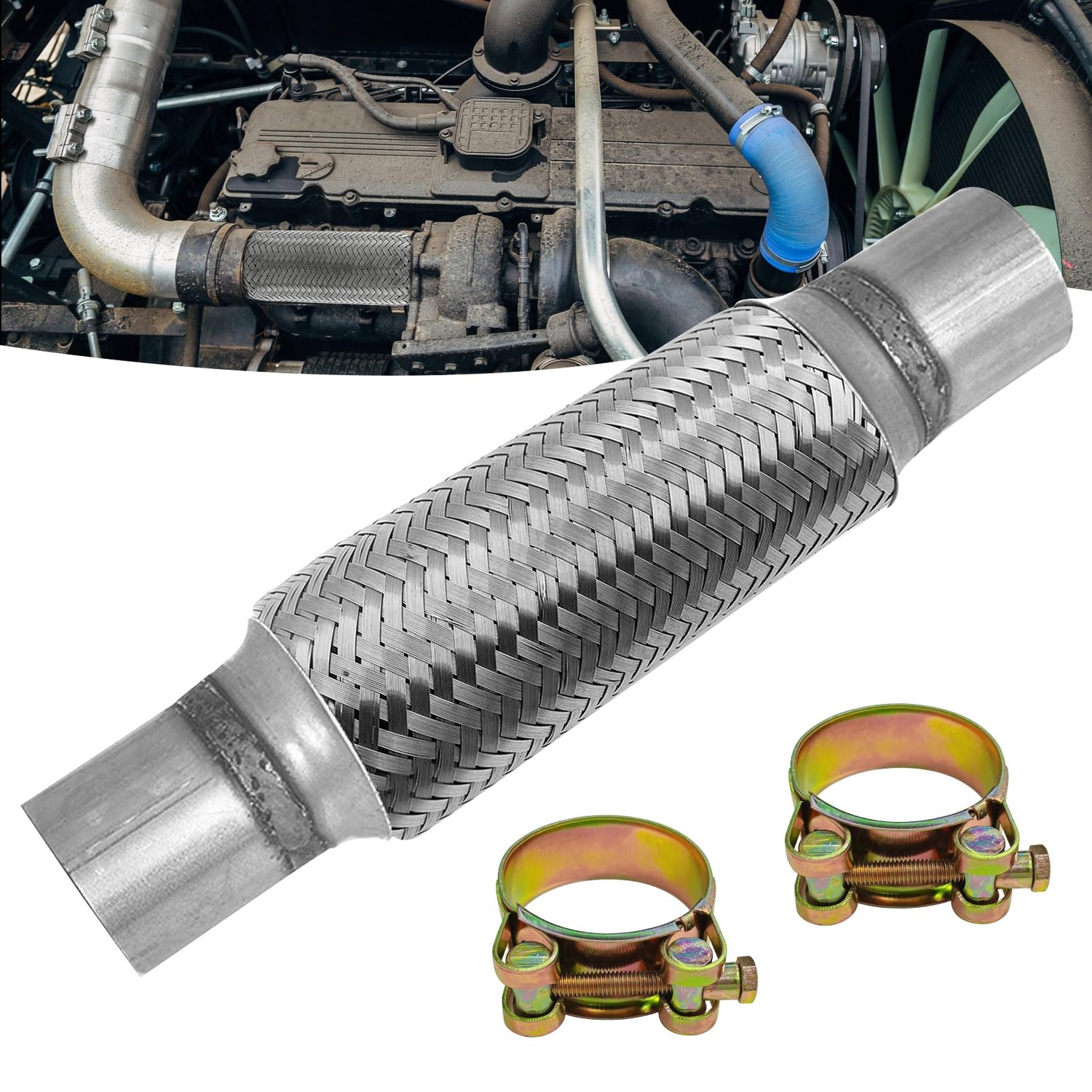 Flexible Exhaust Pipe 45 x 203 x 303 mm, Flex Piece Exhaust Corrugated ...