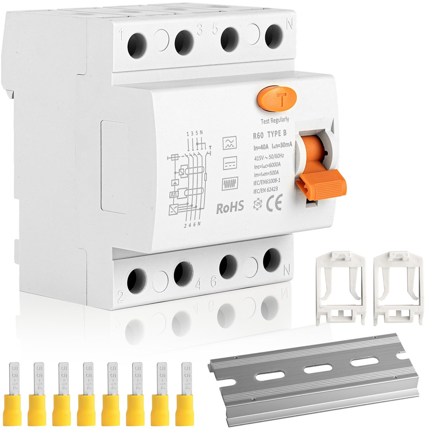 FI Circuit Breaker Type B 40A 30mA 4-Pin - High Performance Residual ...