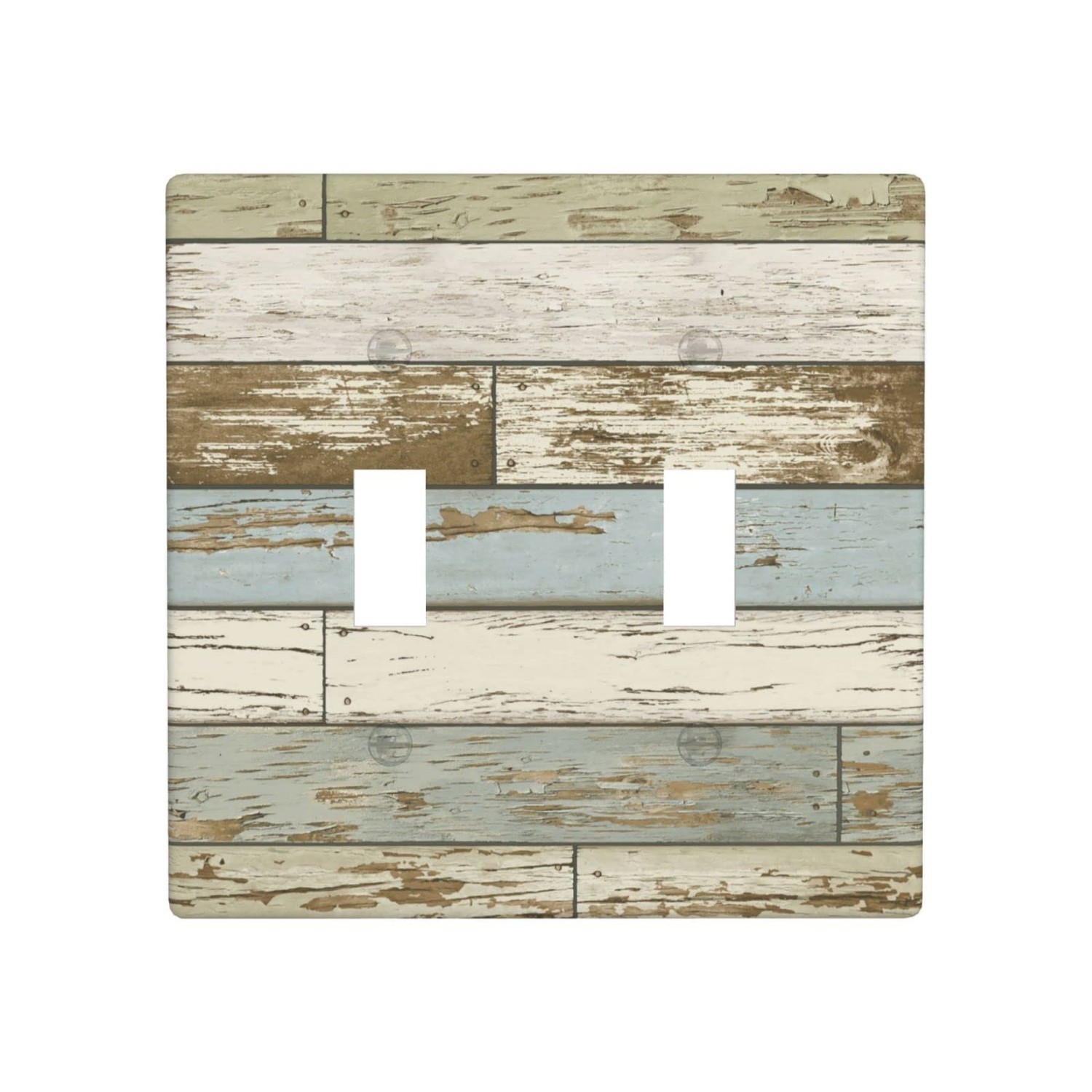 Rustic Beige Wood Grain Light Switch Cover Plate Double Toggle Switch ...