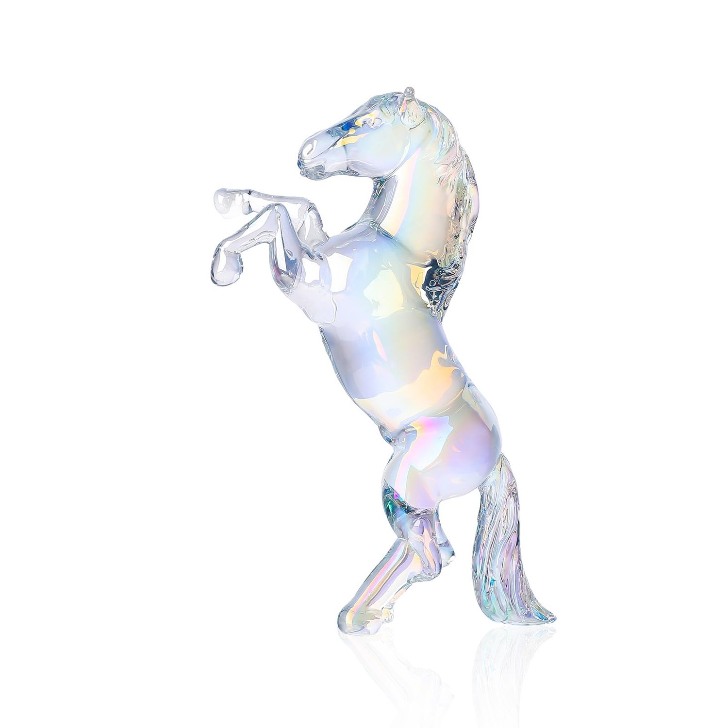 LONGWIN Standing Glass Horse Figurines Collectible Decor for Home ...