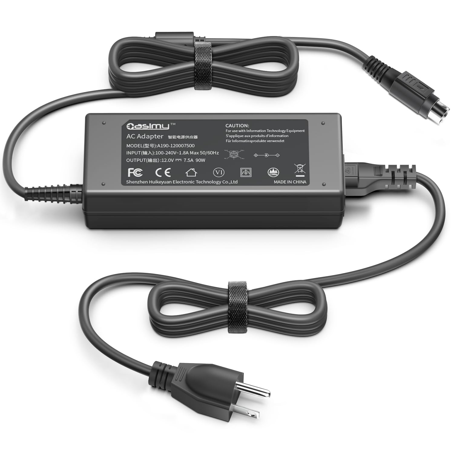 CASIMY 12V 7A 4 Pin Power Adapter Compatible with Wacom Cintiq 22HD DTH ...