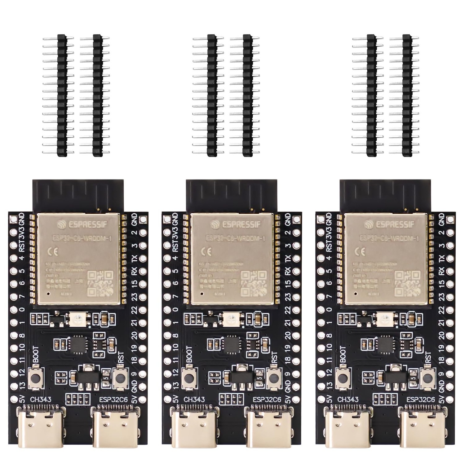 ESP32-C6 ESP32-C6-DevKitC-1-N4 Development Board RUIZHI Pack of 3 ESP32 ...
