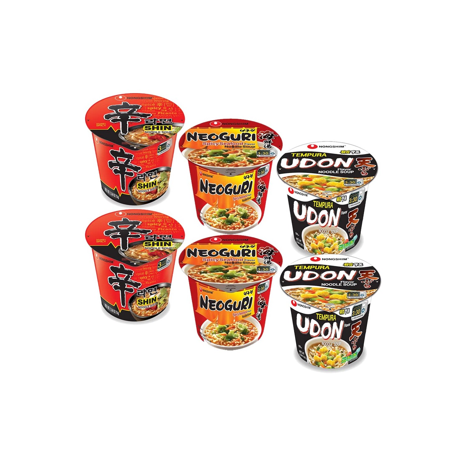 Nongshim Cup Noodle Assorted Bundle Package 3 Flavors Shin Cup Noodle ...