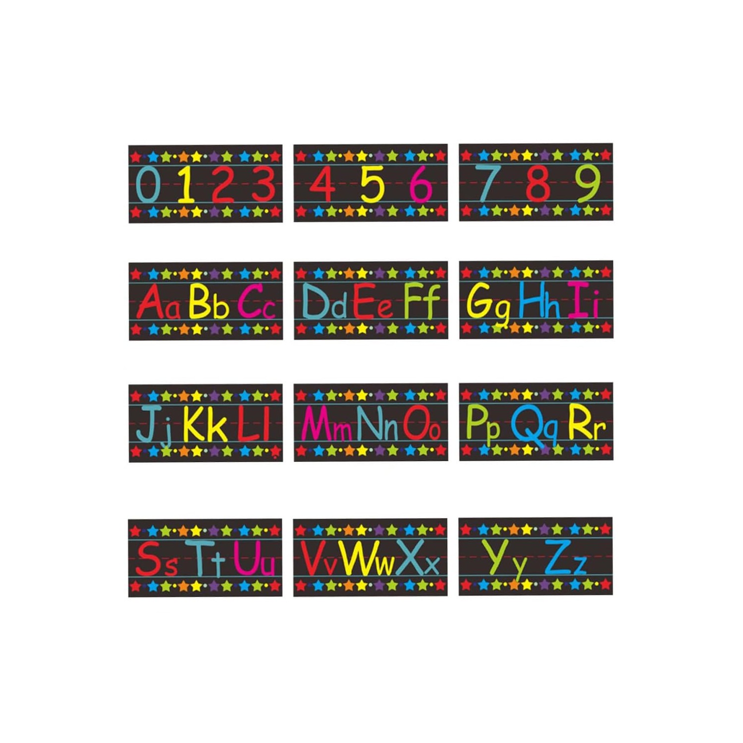 QOOWFEANIG 12 Pcs Alphabet Bulletin Board Strips, Alphabet Chart Number ...