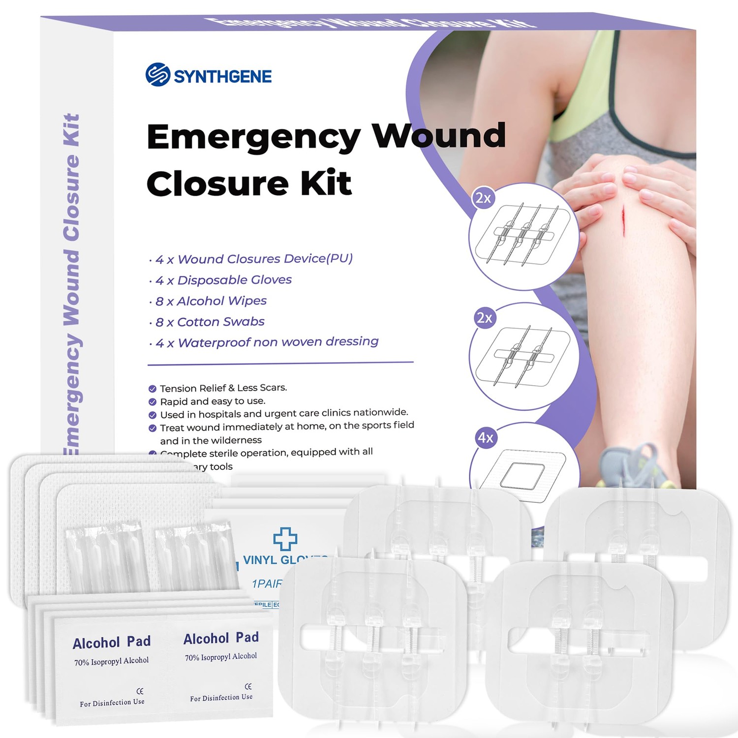 Wound Closure Strips - 4 Pcs Butterfly Bandaids Extra Large Emergency ...
