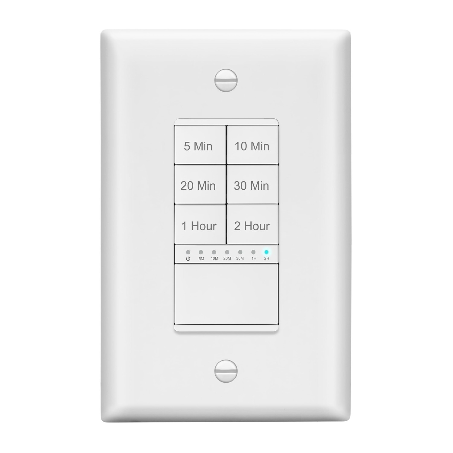 LIDER 2-Hour Countdown Timer Switch with Wall Plate, 5-10-20-30 Min, 1 ...
