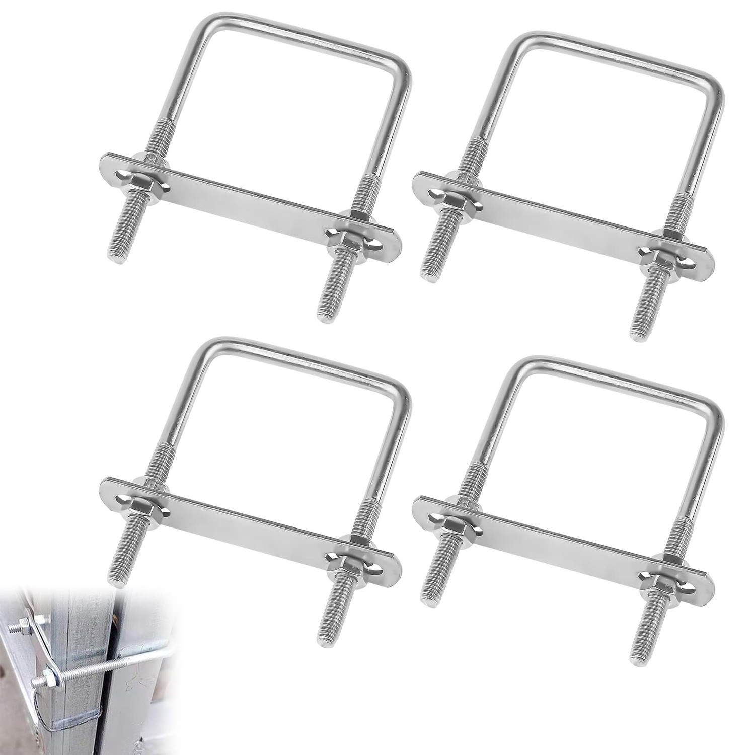 Nizirioo Roof Box Mounting U Bracket, Pack of 4 U Bracket Roof Box ...
