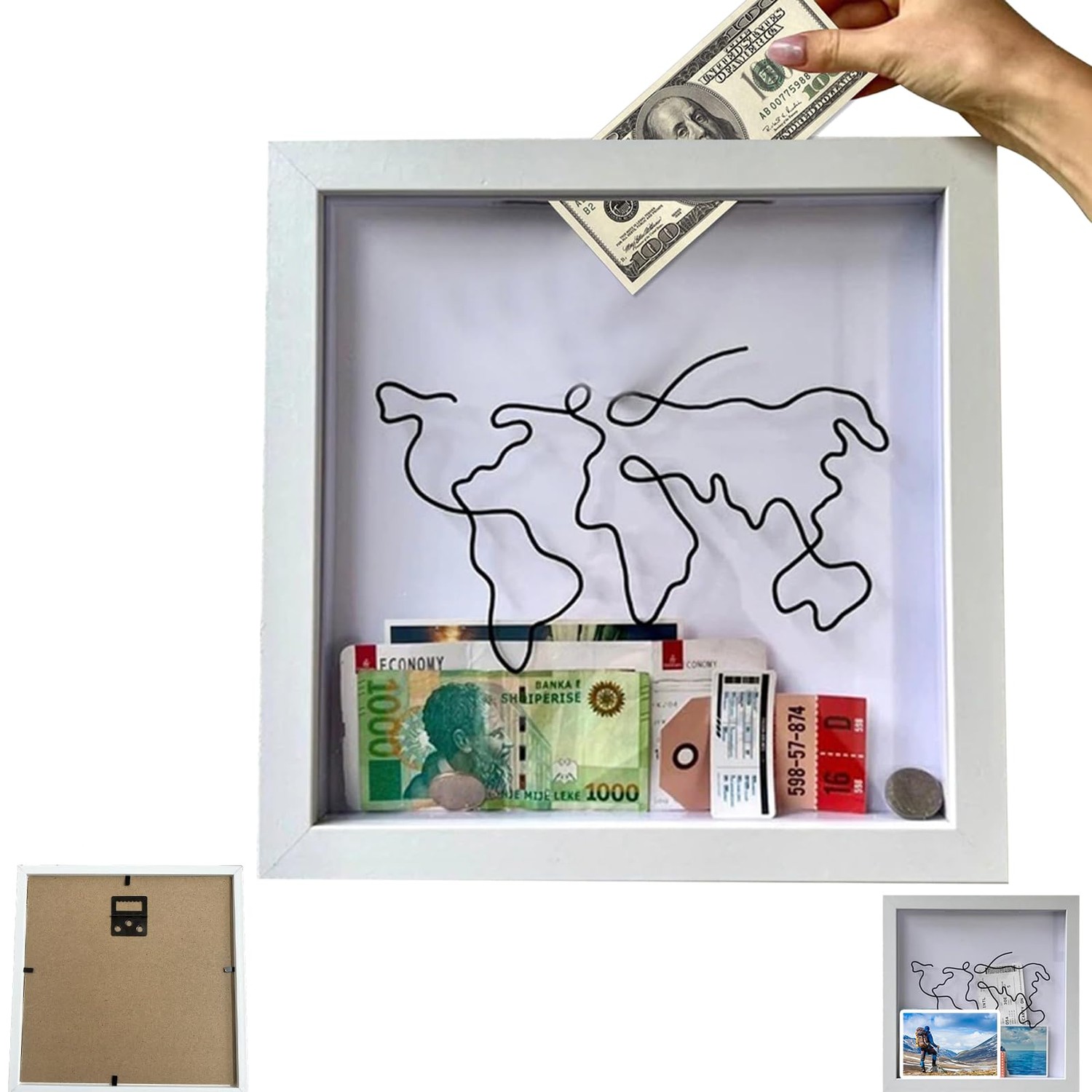 Adventure Archive Box, 30*30 Large Size Travel Memory Box World Map ...