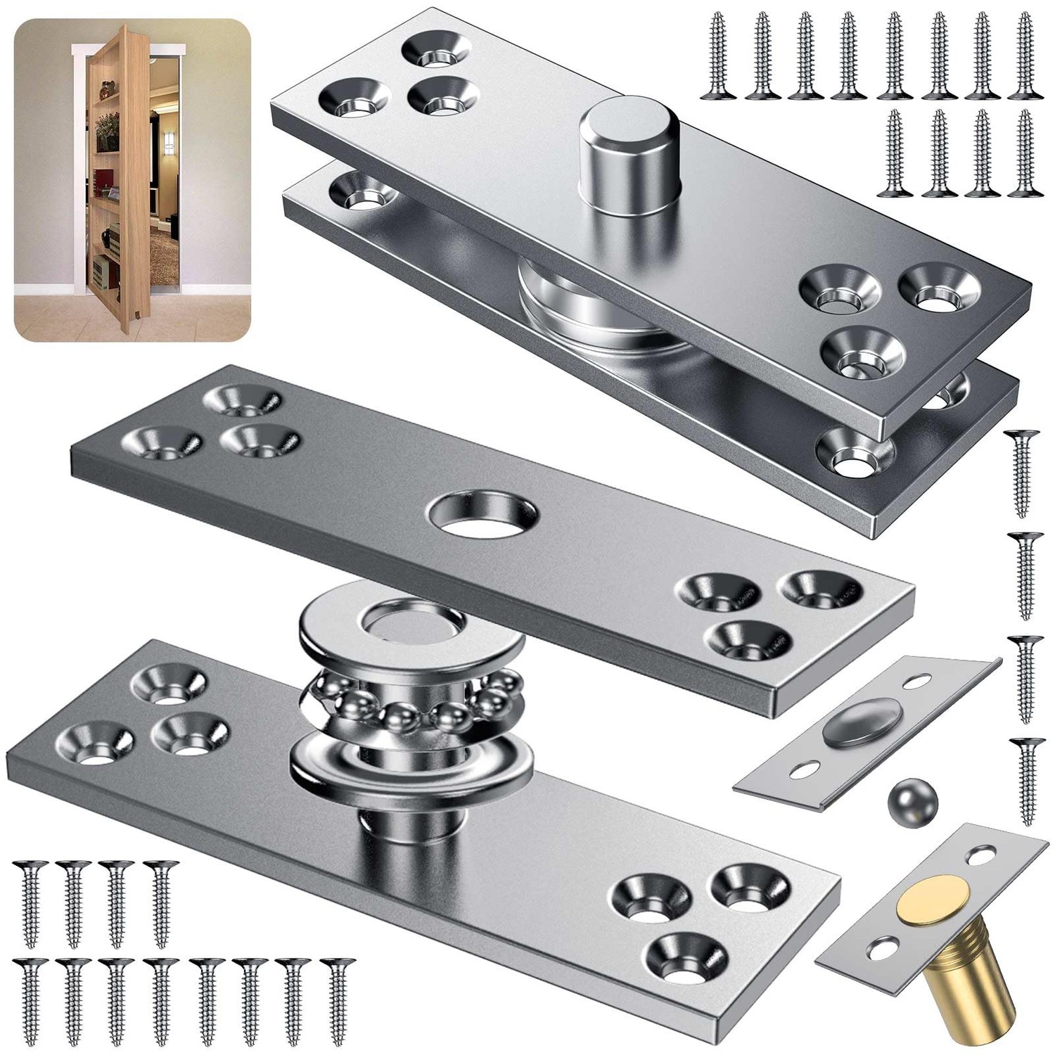 Door Pivot Hinges,Invisible Pivot Hinge System with Door Ball Catch ...