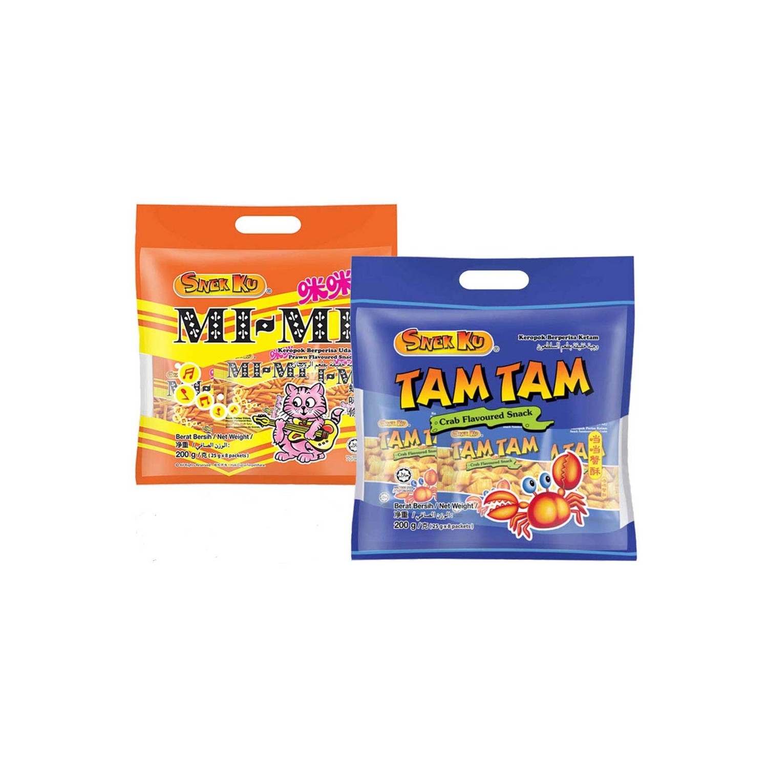 Snek Ku Malaysia Tam Tam Crab Flavour MiMi Prawn Flavour Snack Food ...