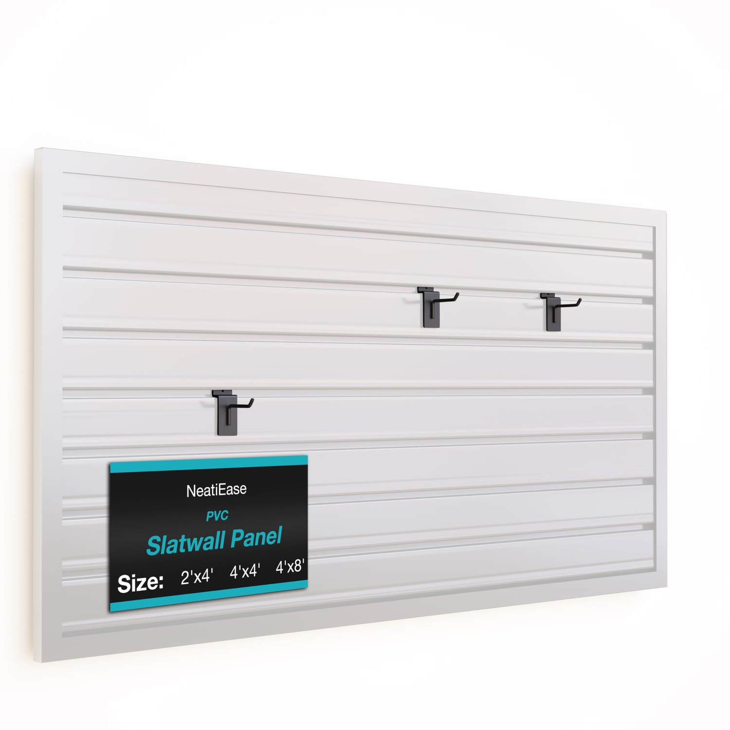 NeatiEase Slatwall Panel Wall Storage Systems, 2 x 4ft Slat Wall ...