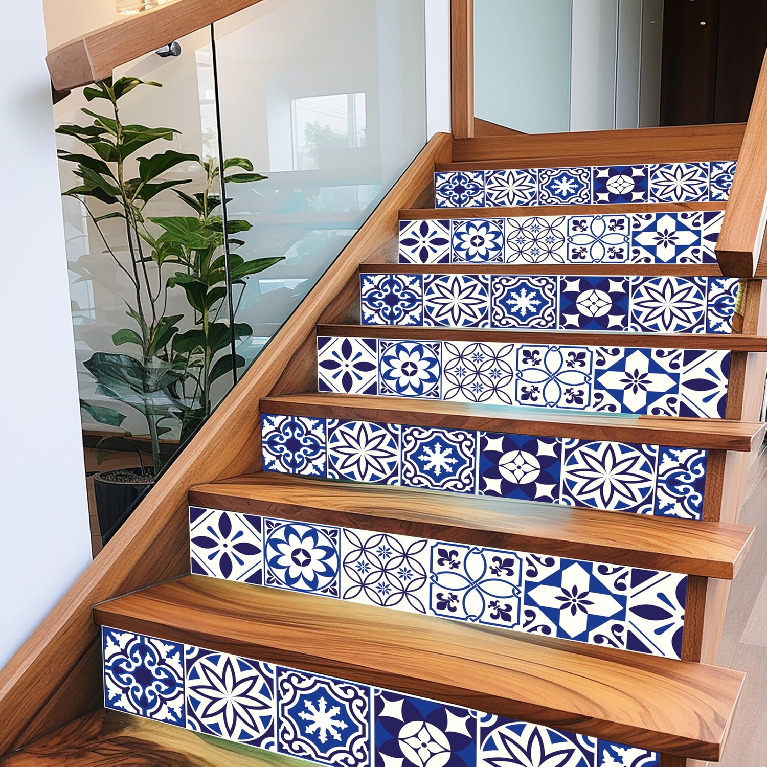 WALPLUS Peel and Stick Stair Riser Decals 15 Strips 39" x 7.1" Spanish ...